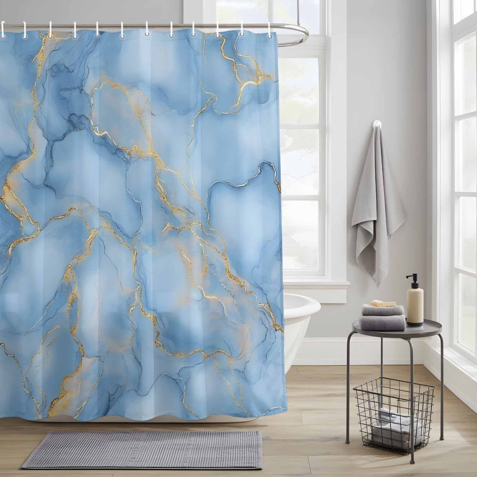 Bathroom Shower Curtain Abstract Marble Texture Waterproof Shower ...