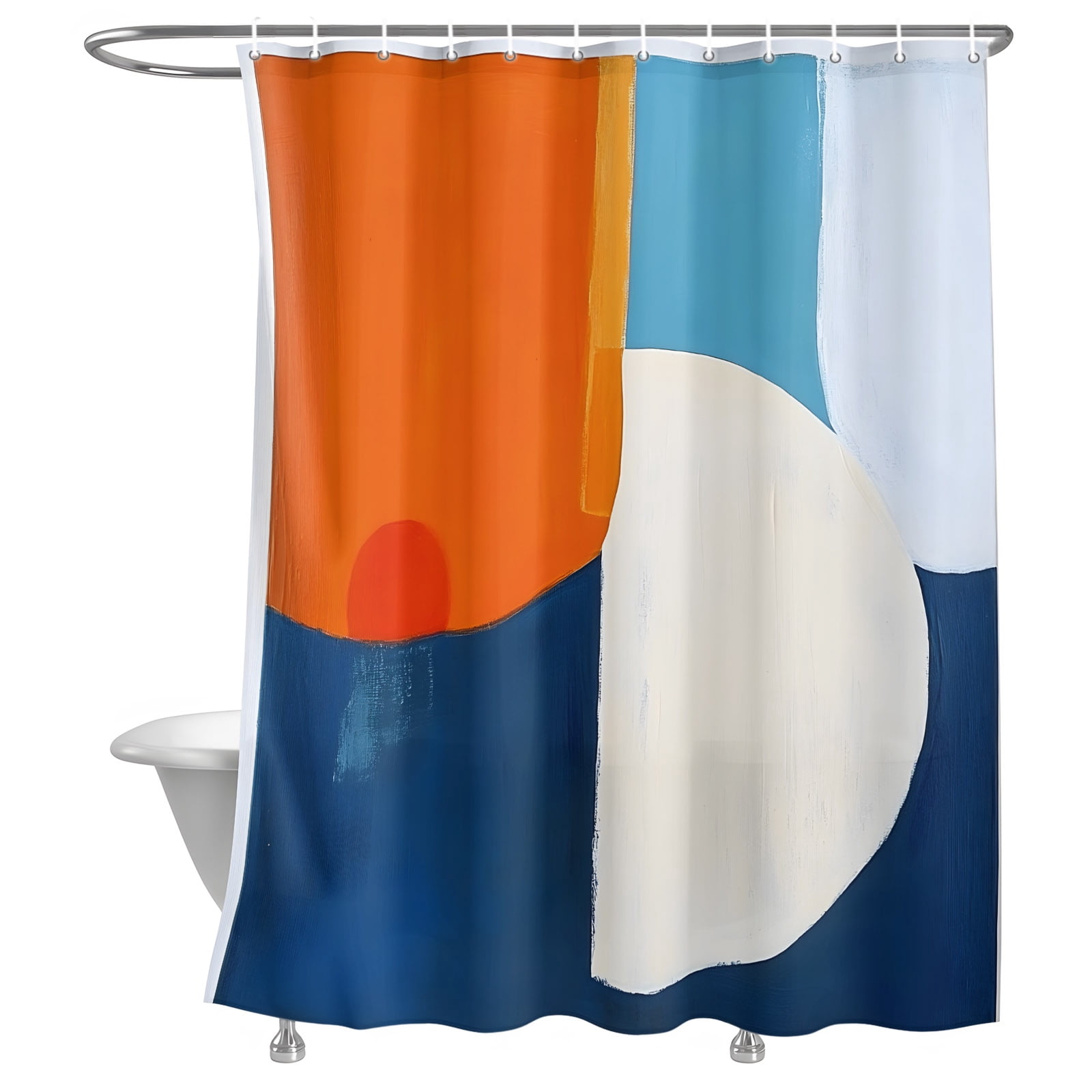 Bathroom Shower Curtain Abstract Minimalist Aesthetic Color Block ...