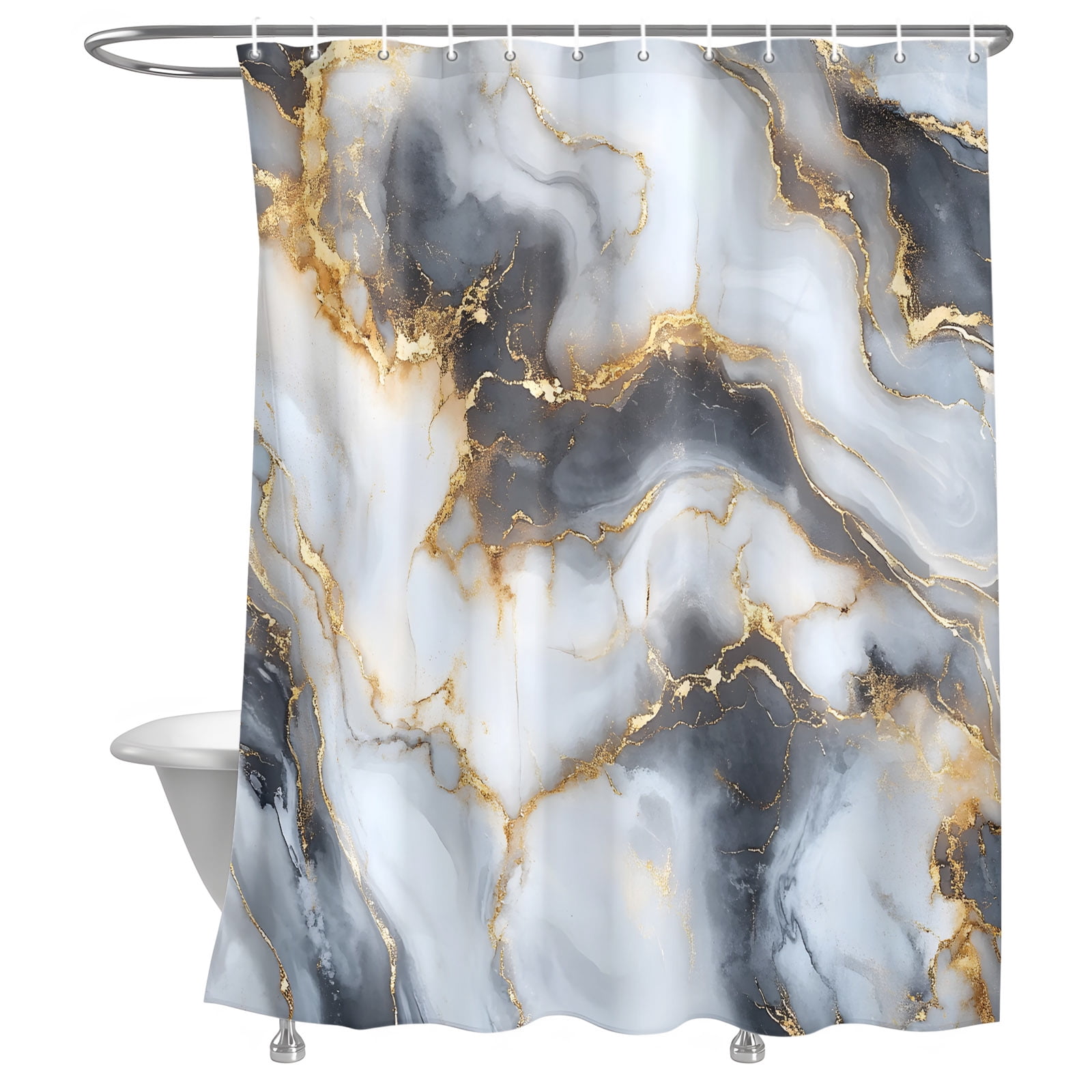 Bathroom Shower Curtain Abstract Natural Marble Texture Waterproof ...