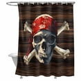 Bathroom Shower Curtain Abstract Punk Pirate Skull Waterproof Shower ...