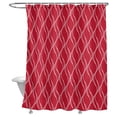 Bathroom Shower Curtain Abstract Red Morocco Stripe Art Waterproof ...