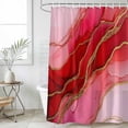 Bathroom Shower Curtain Abstract Red Ombre Marble Texture Waterproof ...