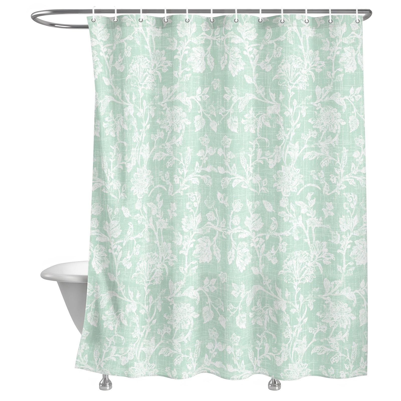 Bathroom Shower Curtain Abstract Rustic Flower Leaves Texture ...
