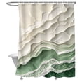 Bathroom Shower Curtain Abstract Teal Green White Wave Texture ...