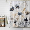 Bathroom Shower Curtain Abstract Watercolor Flowers Waterproof Shower ...