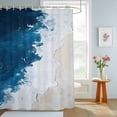 Bathroom Shower Curtain Abstract Watercolor Ocean Waves Waterproof ...