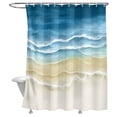 Bathroom Shower Curtain Abstracts Ocean Wave Gradient Stripe Waterproof ...