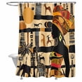 Bathroom Shower Curtain Black African Female Waterproof Shower Curtains ...