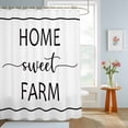 Bathroom Shower Curtain Black Farm Sweet Home Quote Waterproof Shower ...