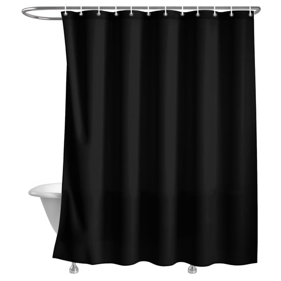 Bathroom Shower Curtain Black Solid Color Waterproof Shower Curtains ...