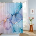 Bathroom Shower Curtain Blue Gradient Marble Water Ripple Waterproof ...