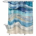 Bathroom Shower Curtain Blue Gradient Water Ripple Waterproof Shower ...