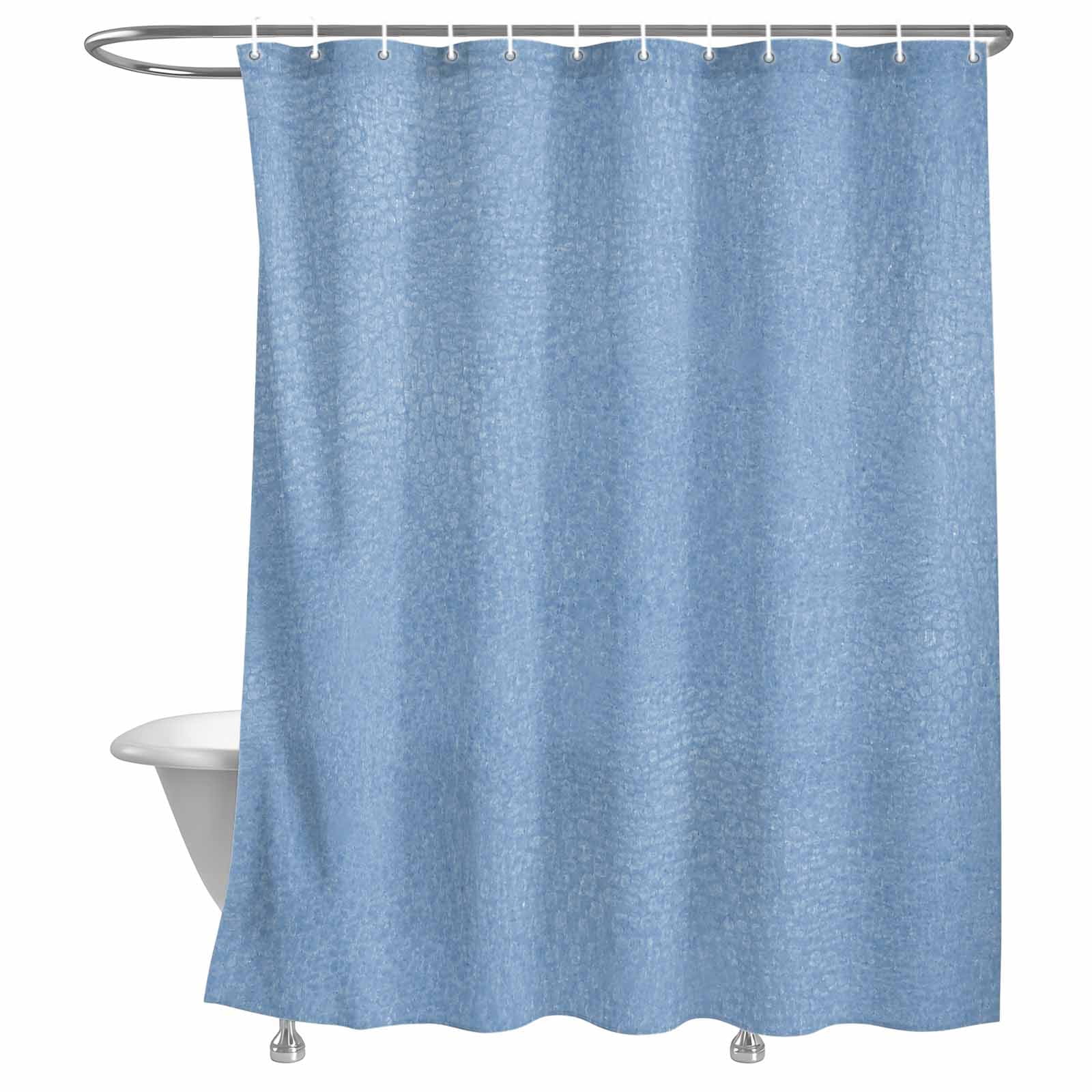 Bathroom Shower Curtain Blue Solid Color Waterproof Shower Curtains ...