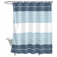 Bathroom Shower Curtain Blue Stripes Abstract Geometric Waterproof ...