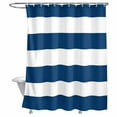 Bathroom Shower Curtain Blue White Stripes Color Block Geometric ...