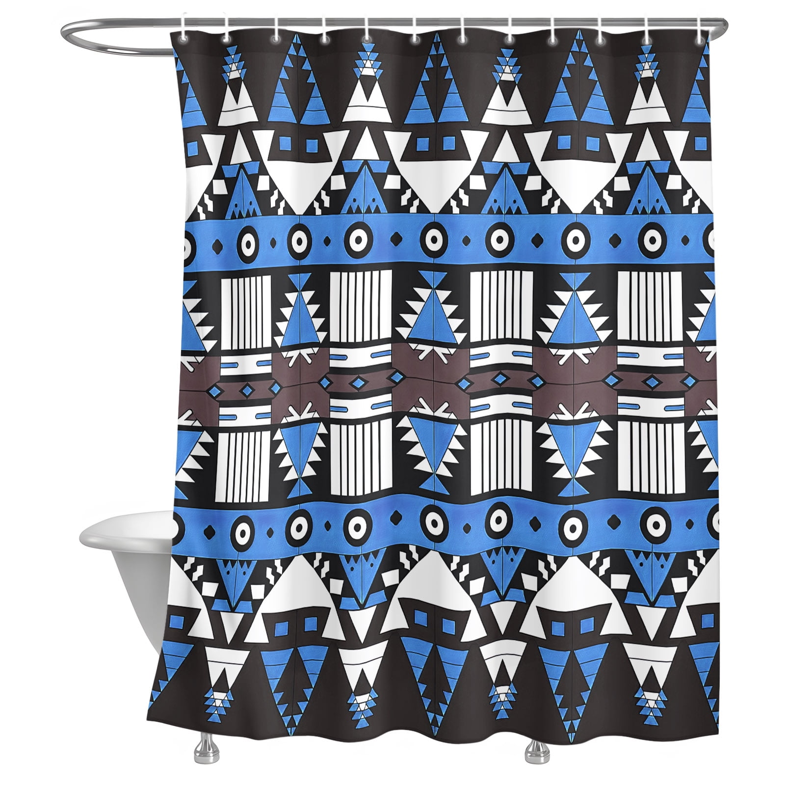 Bathroom Shower Curtain Bohemian Abstract Geometric Waterproof Shower ...