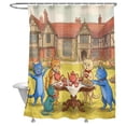 Bathroom Shower Curtain Cartoon Cats Tea Party Waterproof Shower ...