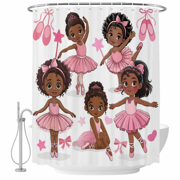 Bathroom Shower Curtain Cartoon Children Ballet Dance Waterproof Shower ...