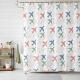 Bathroom Shower Curtain Colorful Aircraft Stripe Waterproof Shower ...