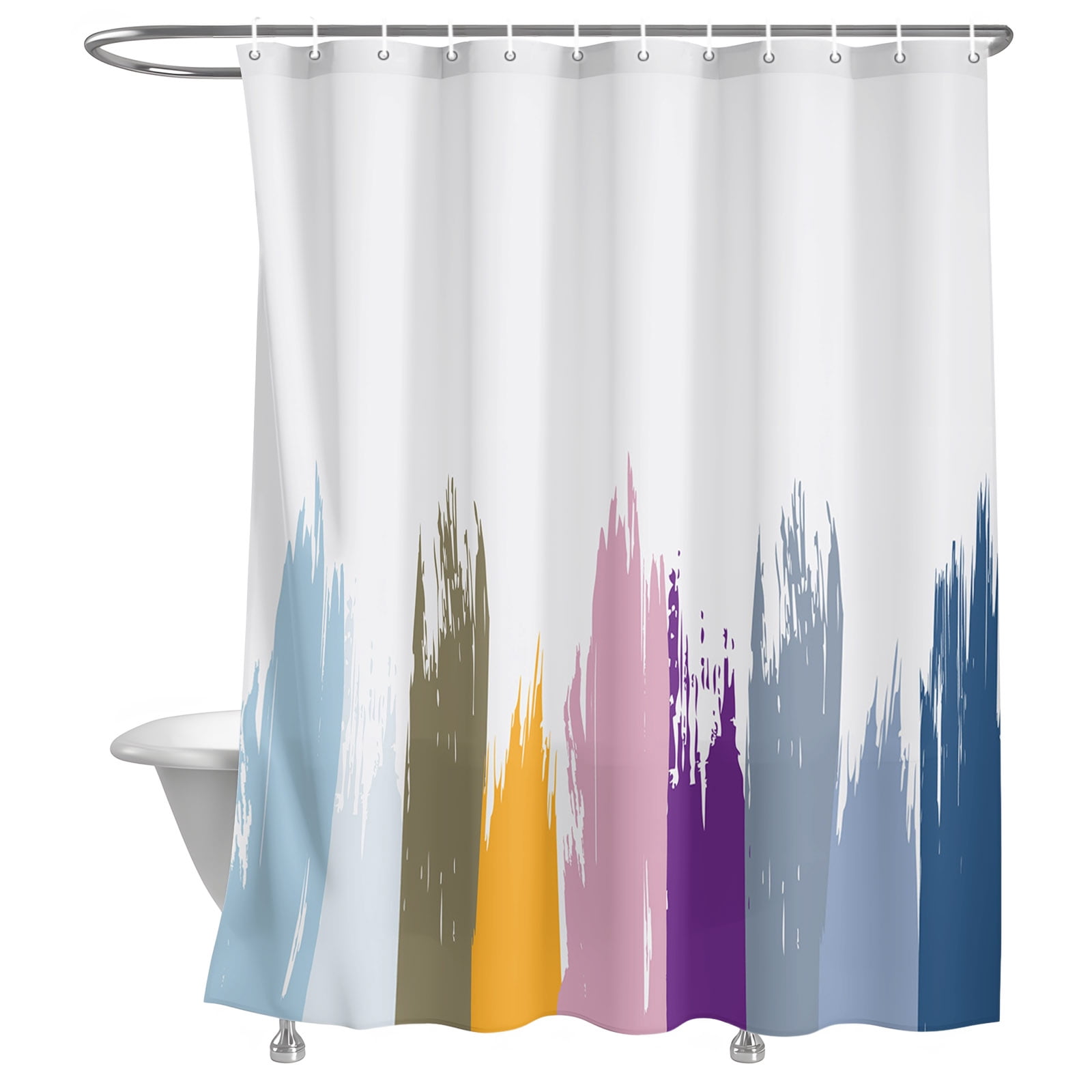 Bathroom Shower Curtain Colorful Gradient Abstract Geometric Waterproof ...