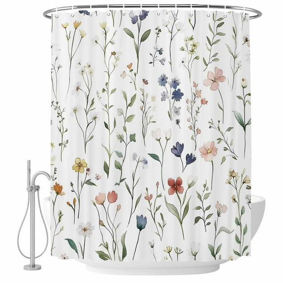 Bathroom Shower Curtain Country Farm Plant Flowers Waterproof Shower ...