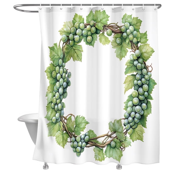 Bathroom Shower Curtain Country Gradient Green Grape Waterproof Shower ...