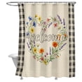 Bathroom Shower Curtain Country Wildflower Heart Shape Waterproof ...