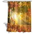 Bathroom Shower Curtain Countryside Autumn Maple Leaf Waterproof Shower ...