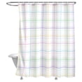 Bathroom Shower Curtain Countryside Checker Colorful Lines Waterproof ...