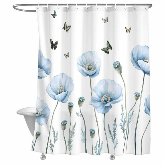 Bathroom Shower Curtain Countryside Farm Flowers Waterproof Shower ...