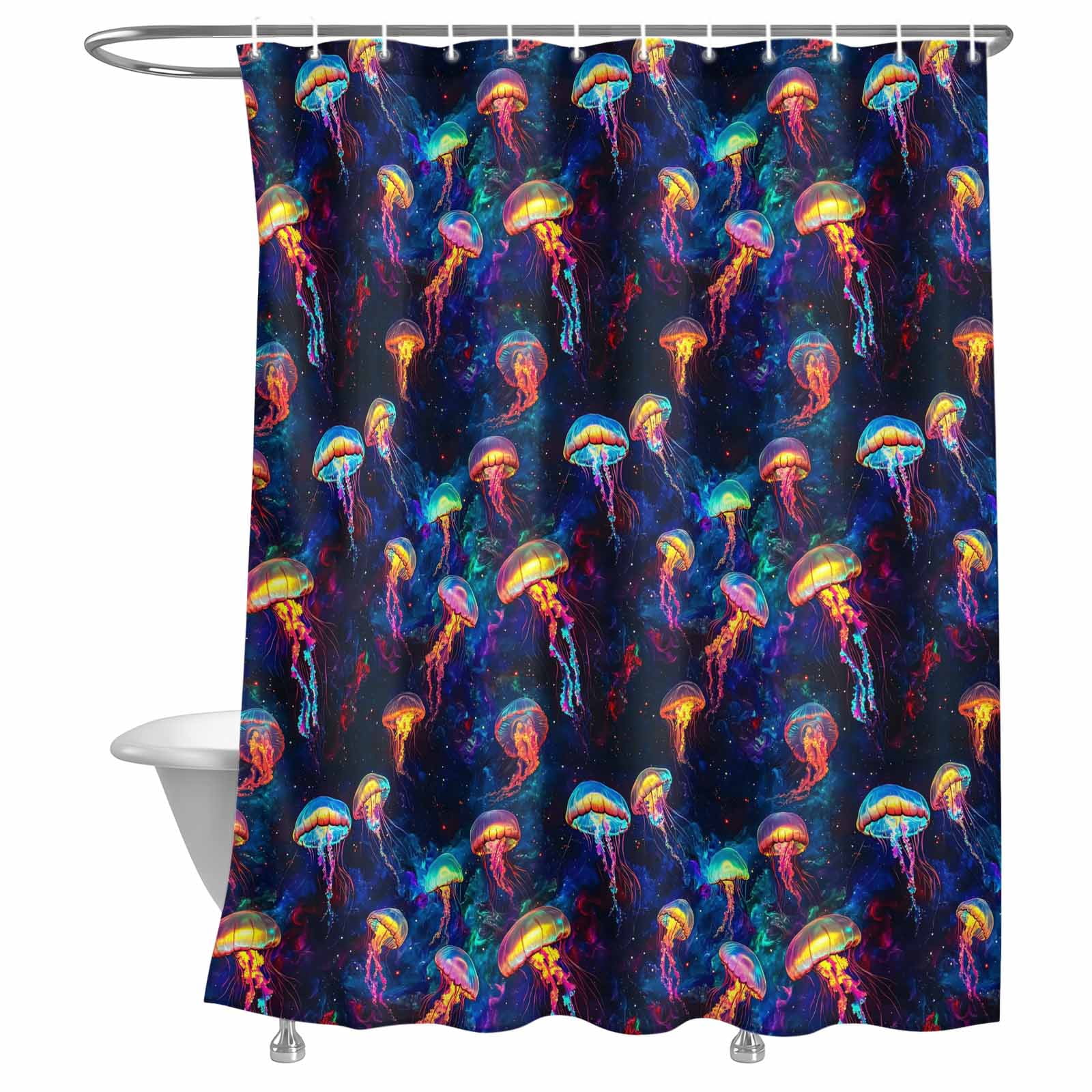 Bathroom Shower Curtain Deep Sea Dream Jellyfish Waterproof Shower ...