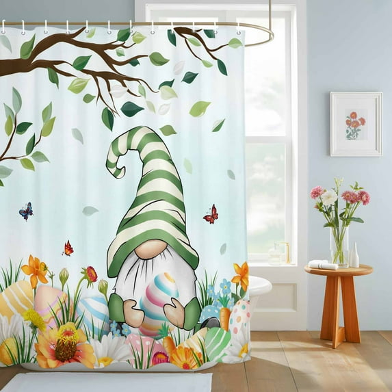 Bathroom Shower Curtain Easter Dwarf Egg Waterproof Shower Curtains ...