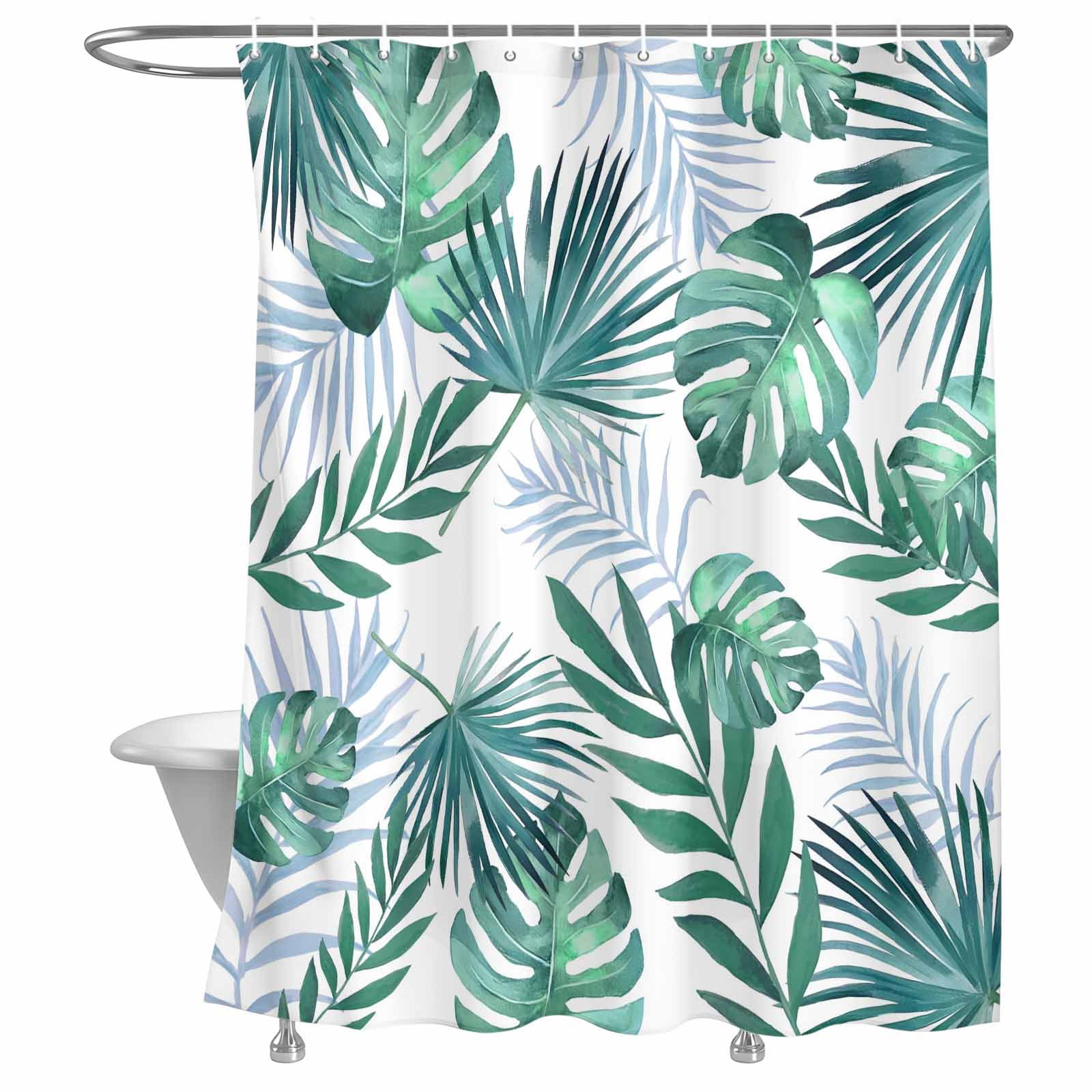 Bathroom Shower Curtain Farm Botanical Monstera Leaves Waterproof ...