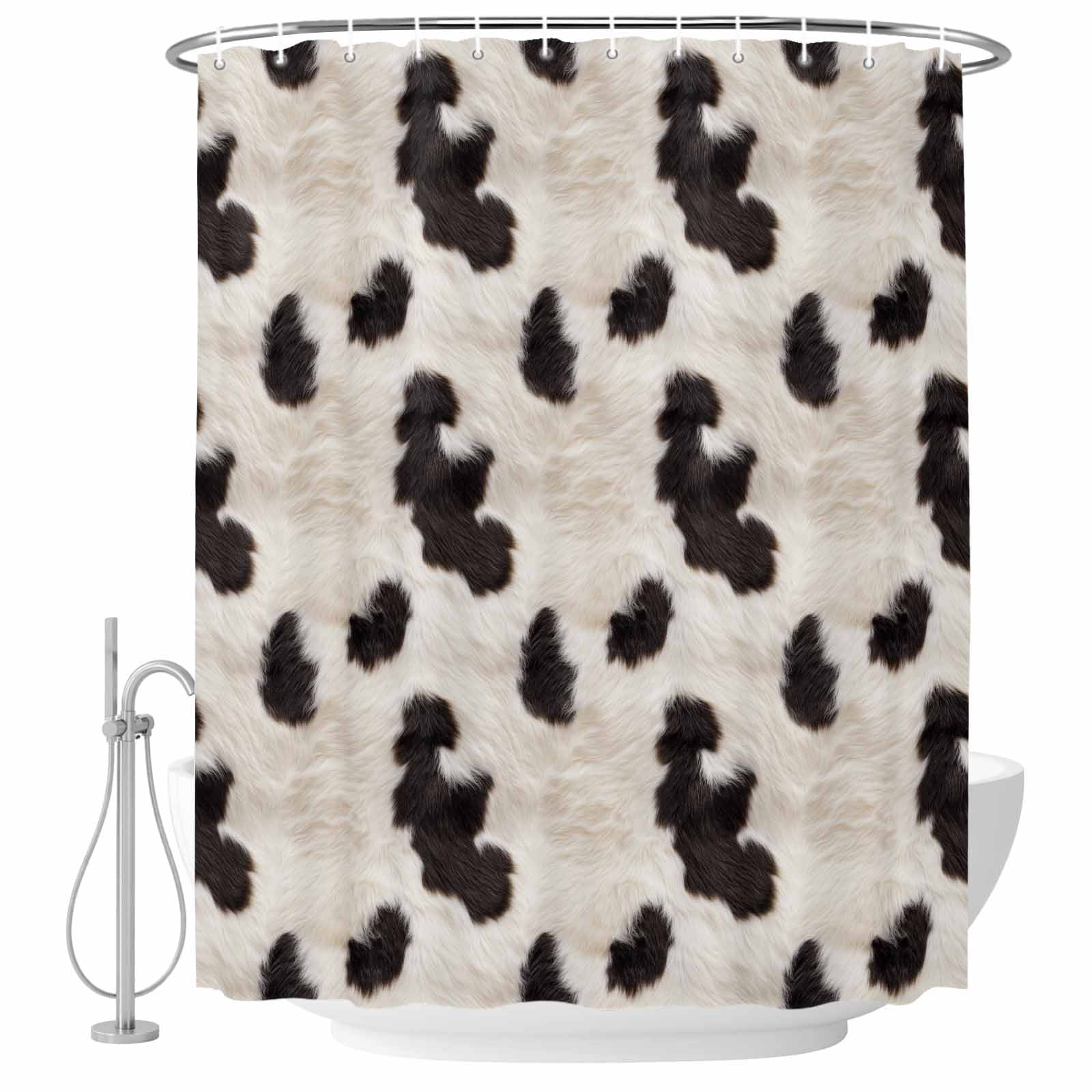 Bathroom Shower Curtain Farm Dairy Cow Skin Spots Waterproof Shower ...
