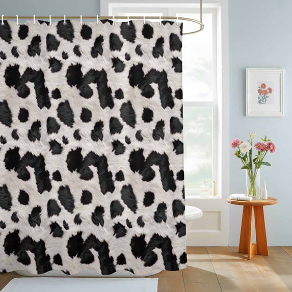 Bathroom Shower Curtain Farm Dairy Cow Skin Spots Waterproof Shower ...