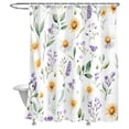 Bathroom Shower Curtain Farm Daisy Lavender Flower Waterproof Shower ...