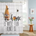 Bathroom Shower Curtain Farm Gnome Bee Honey Wooden Plank Waterproof ...