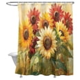 Bathroom Shower Curtain Farm Sunflower Oil Painting Art Waterproof ...