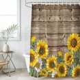 Bathroom Shower Curtain Farm Sunflower Plant Watercolor Waterproof ...