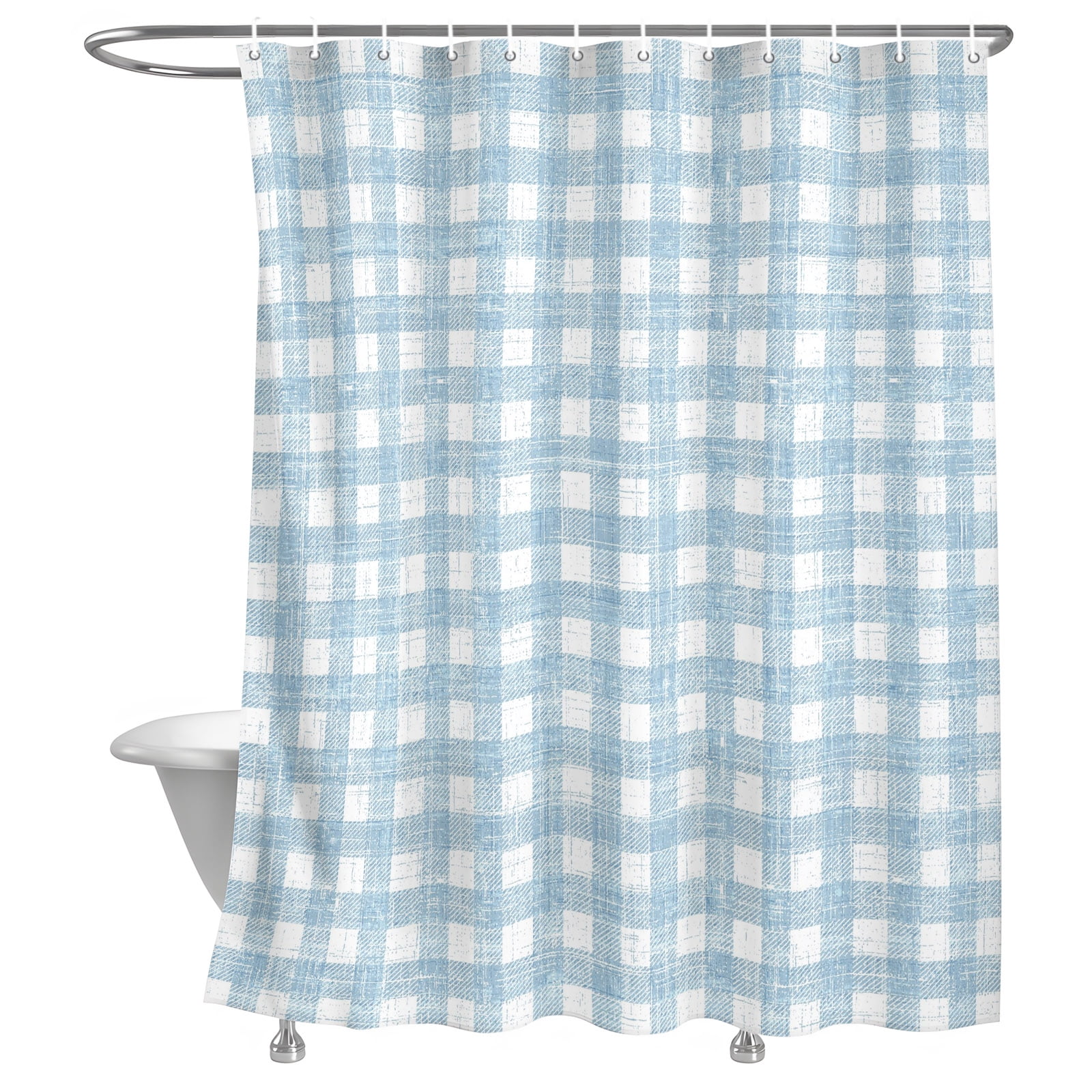 Bathroom Shower Curtain Farmhouse Buffalo Plaid Waterproof Shower ...