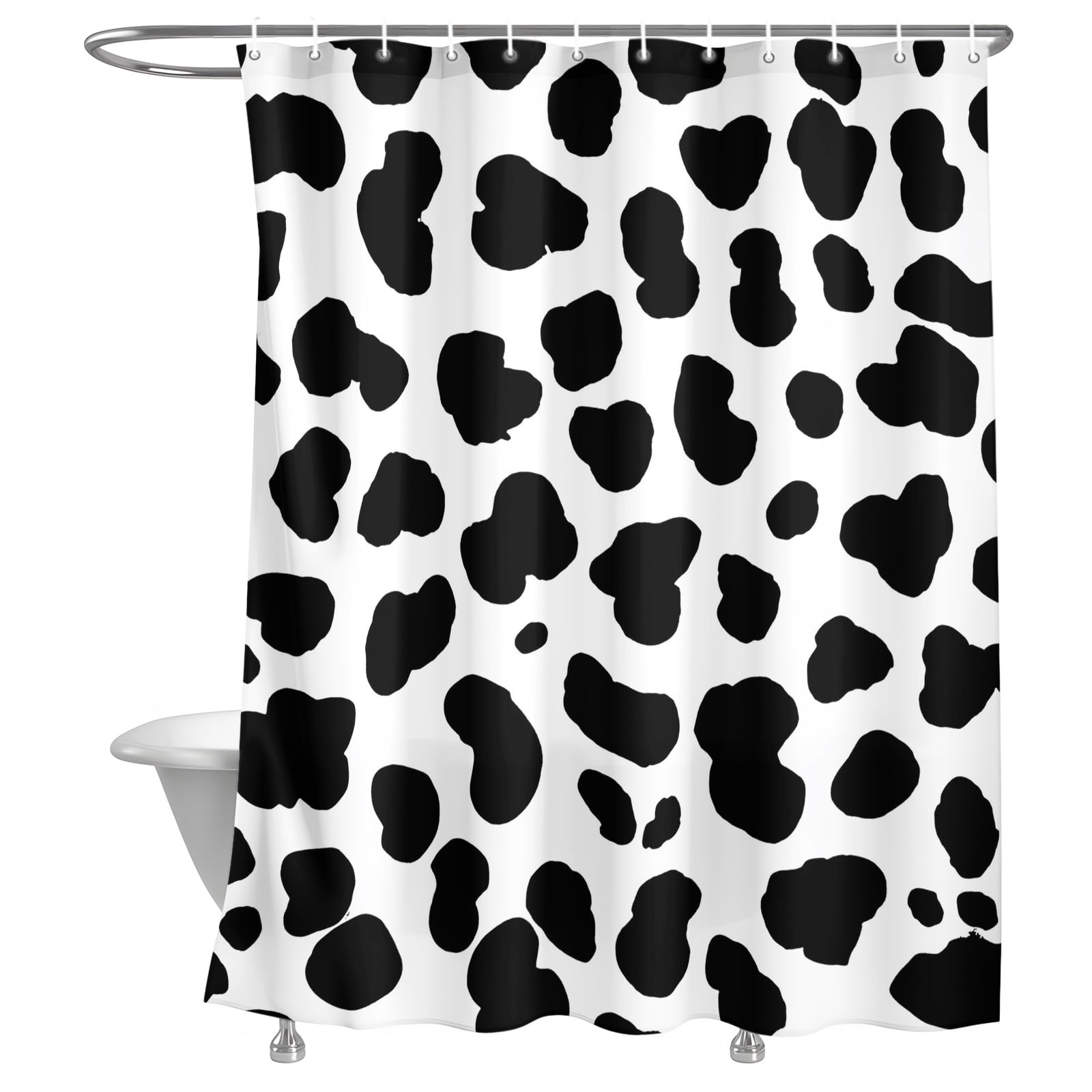 Bathroom Shower Curtain Farmhouse Cow Texture Waterproof Shower ...