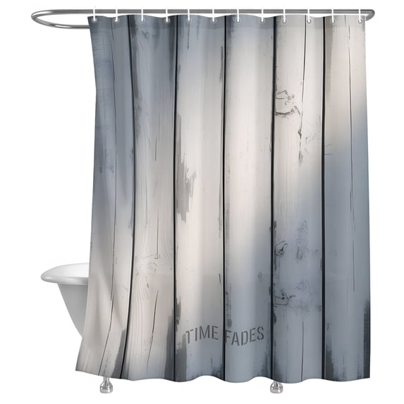 Bathroom Shower Curtain Farmhouse Wood Board Waterproof Shower Curtains ...