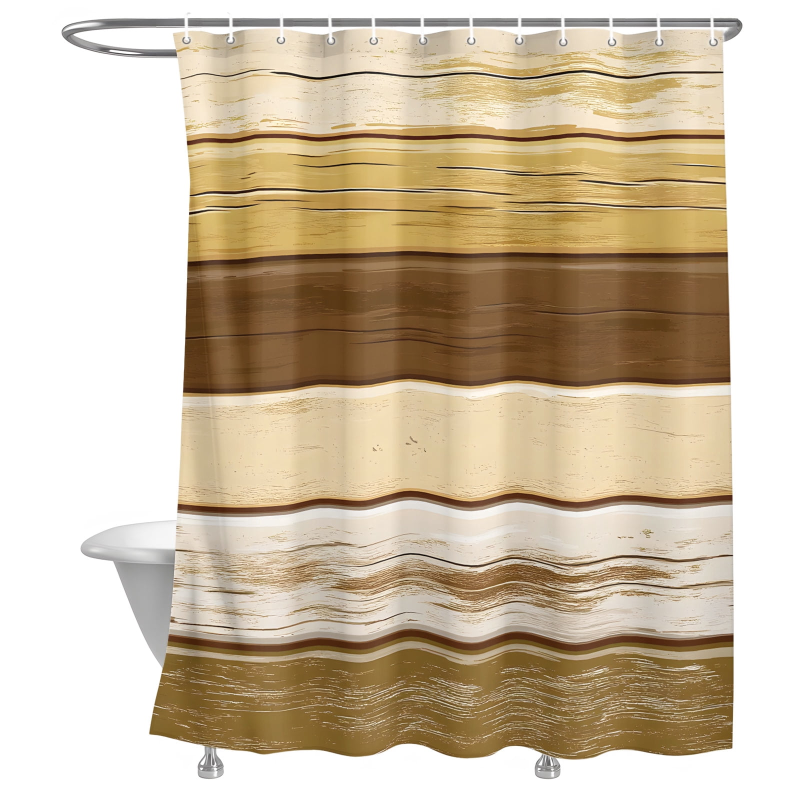 Bathroom Shower Curtain Farmhouse Wood Grain Waterproof Shower Curtains ...
