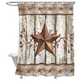 Bathroom Shower Curtain Farmhouses Brown Country Stars Waterproof ...