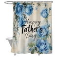 Bathroom Shower Curtain Father's Day Watercolor Blue Rose Waterproof ...