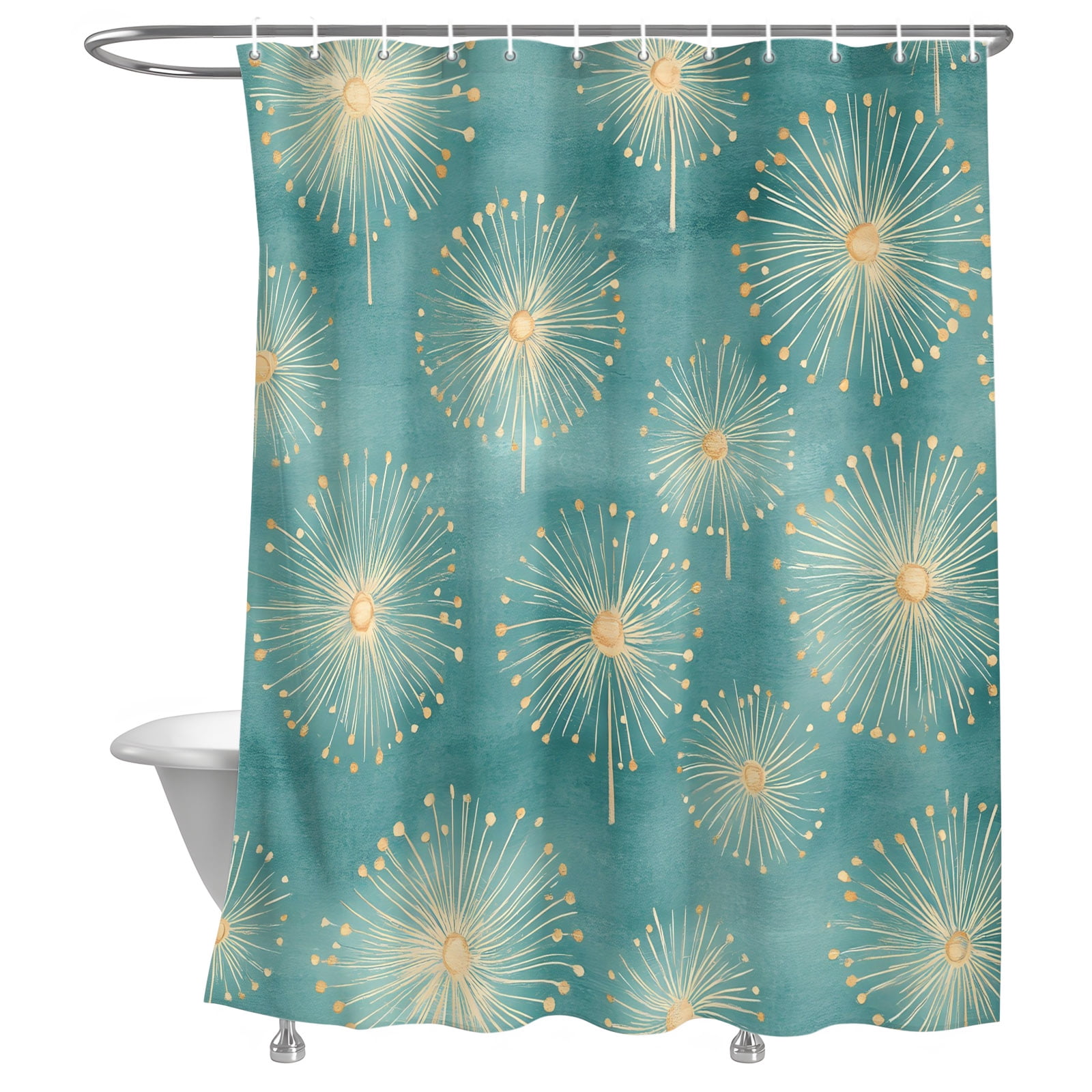Bathroom Shower Curtain Flower Dandelion Plant Waterproof Shower ...
