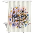 Bathroom Shower Curtain Flower and Family Word on White Pink Waterproof ...