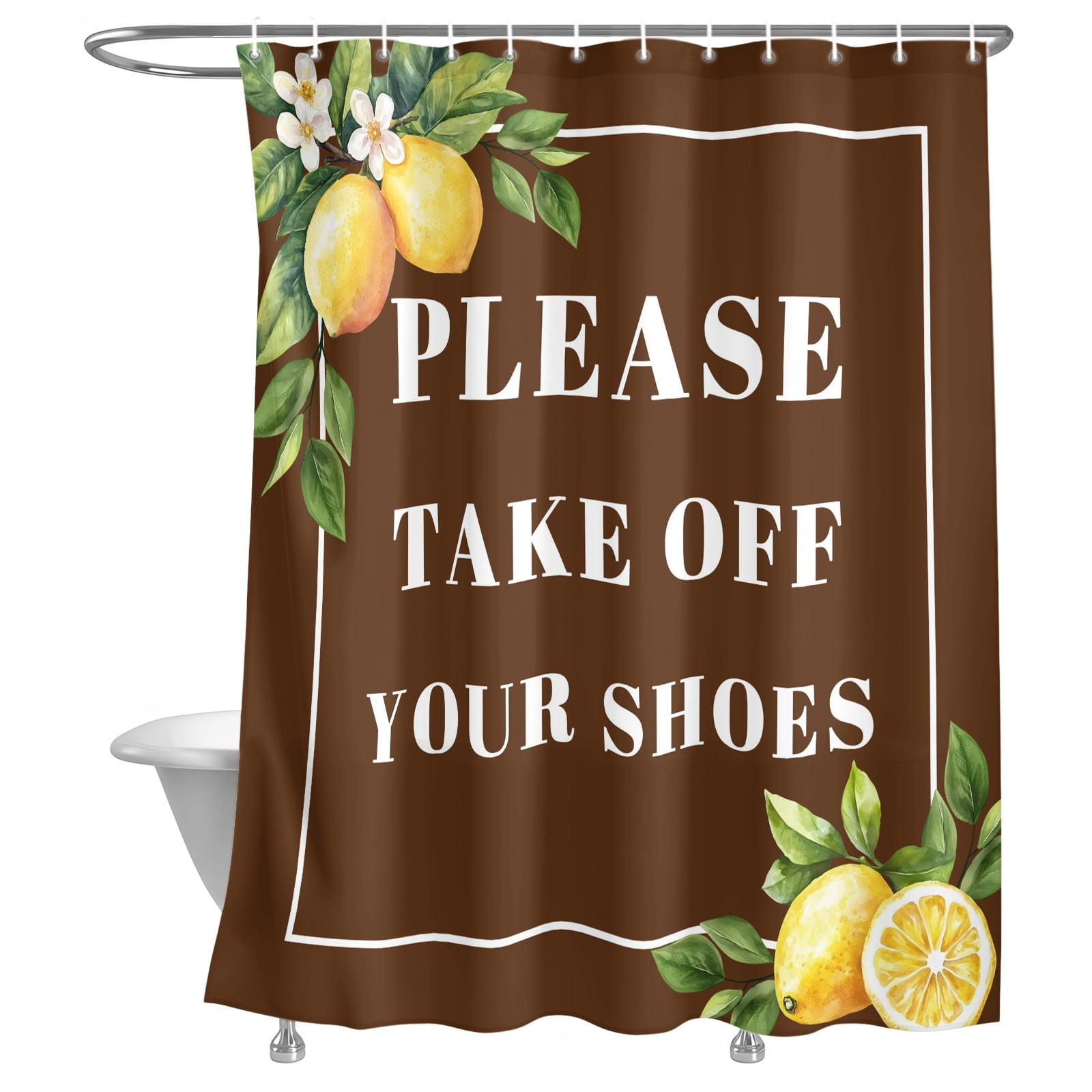 Bathroom Shower Curtain Funny Quotes Please Take off Your Shoes ...