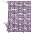 Bathroom Shower Curtain Geometric White Purple Square Dot Waterproof ...
