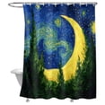 Bathroom Shower Curtain Giant Moon Forest Expressionist Art Waterproof ...